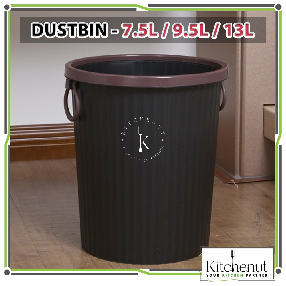 [3 Sizes] Kitchenut Trash Bin Round Garbage Bin Handheld Dustbin Tong ...