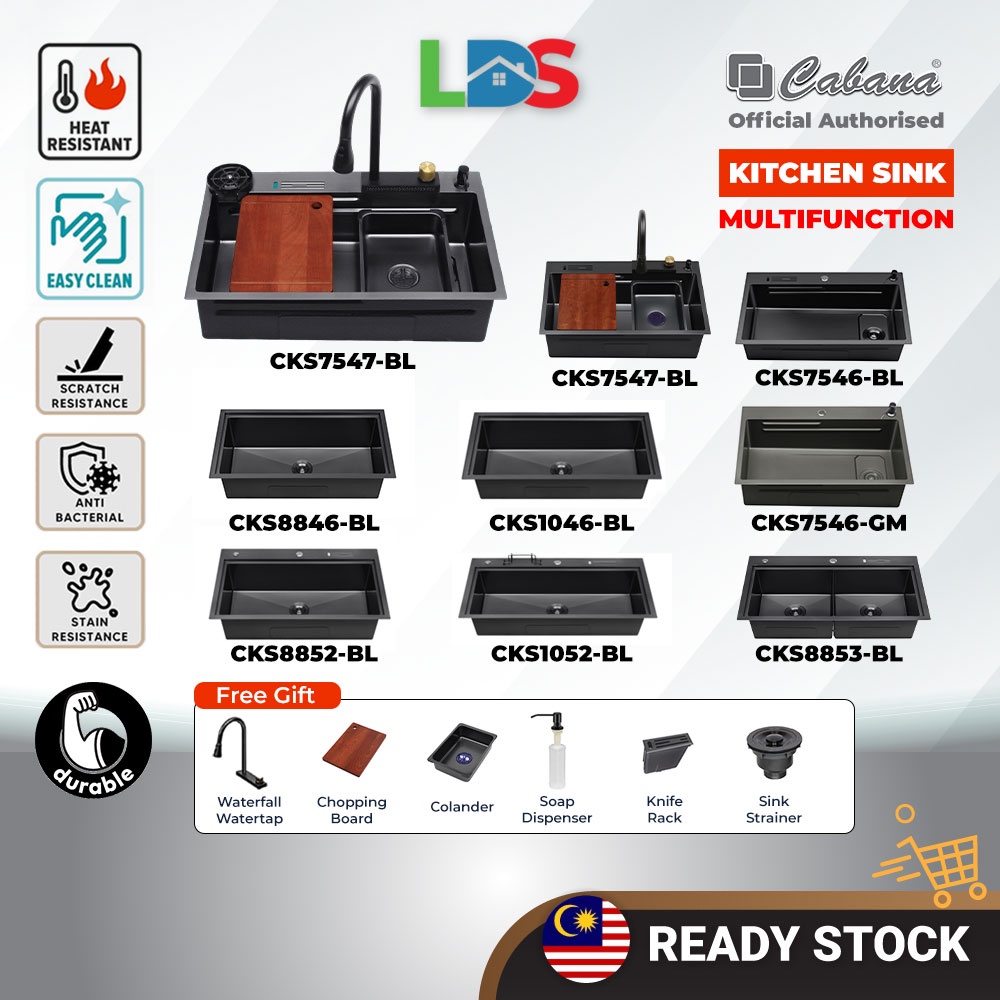 LDS Cabana Multifunction Kitchen Sink Undermount Topmount Single Bowl ...