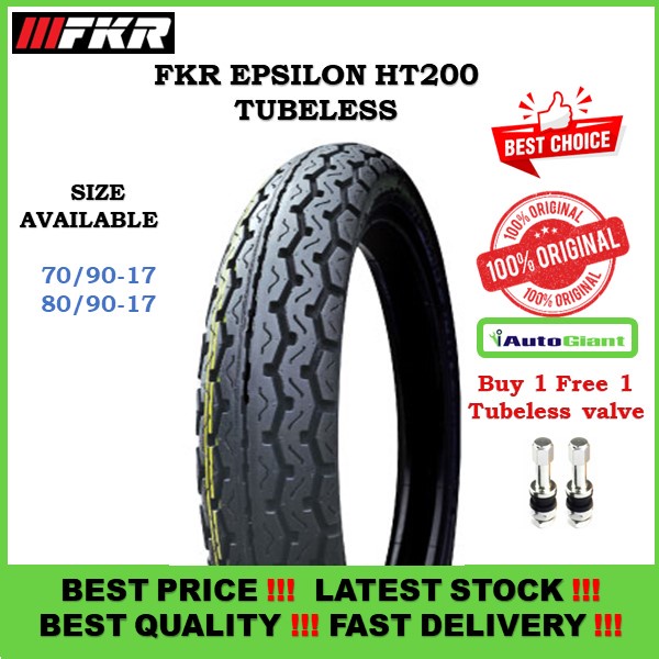 TAYAR FKR HT200 *TT100 PATTERN* 70/90-17, 80/90-17 TUBELESS TYRE ...