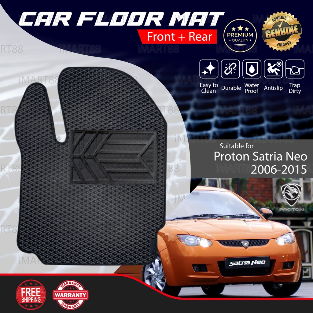 Original Proton Satria Neo 2006 2015 Car Floor Mat Red Black Carpet Front Rear Back Rubber Driver Passanger Seat Karpet Shopee Malaysia