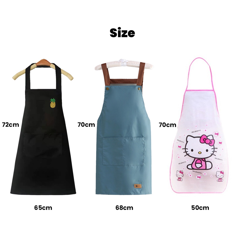 Alatstar Kitchen Plain Apron Waterproof Chef Oil Proof Kitchen Cotton ...