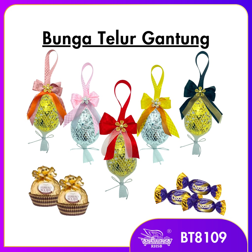 1PC BUNGA TELUR RIBEN GANTUNG / BUNGA TELUR / DOORGIFT BUNGA TELUR ...