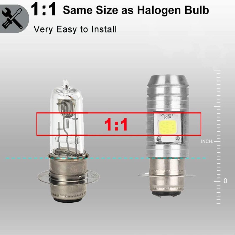 900 Lumens White Light P15D COB 12W Led Bulb for Motorcycle Headlight ...