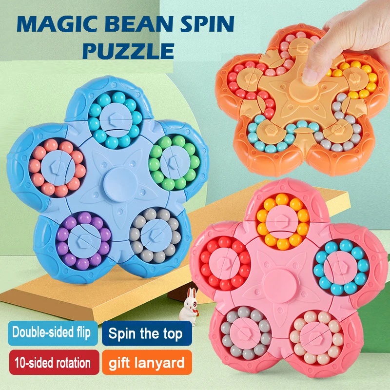Magic Bean Fidget Pentagon Spinner Rotating Puzzle Cube Toys for Adults ...