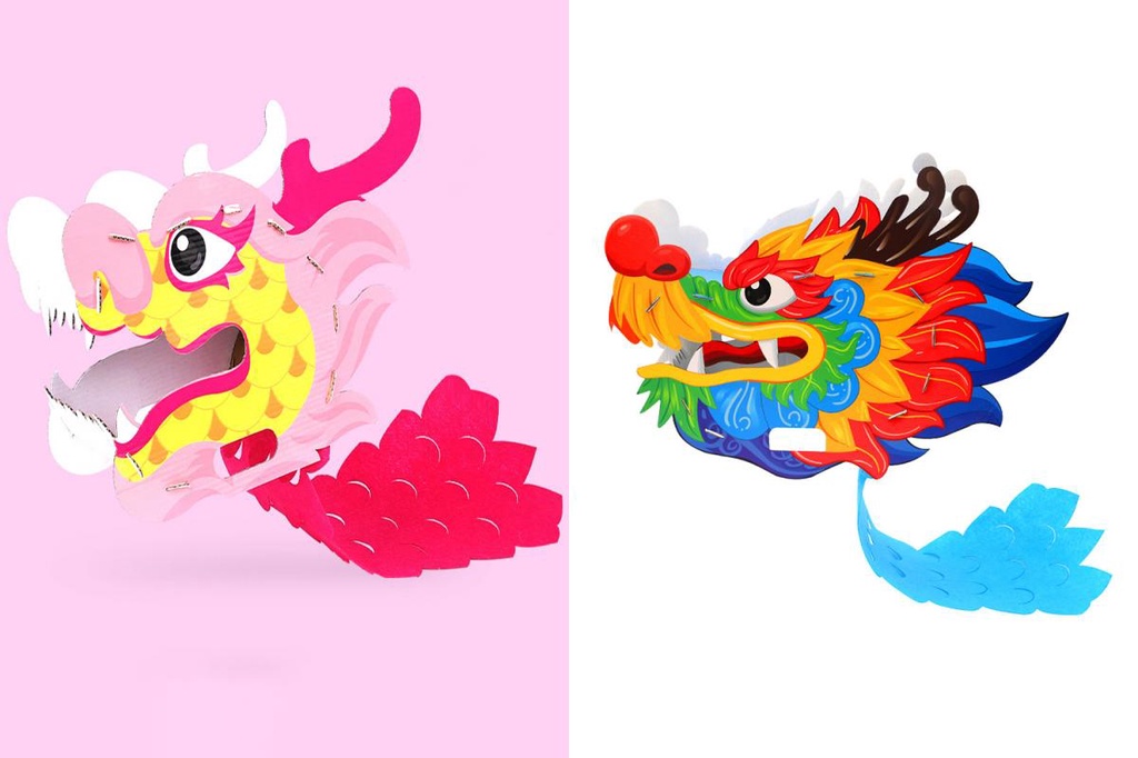 Socandy Bright Dragon Head Craft Set Handmade Dragon Head Kit 2024 Year ...