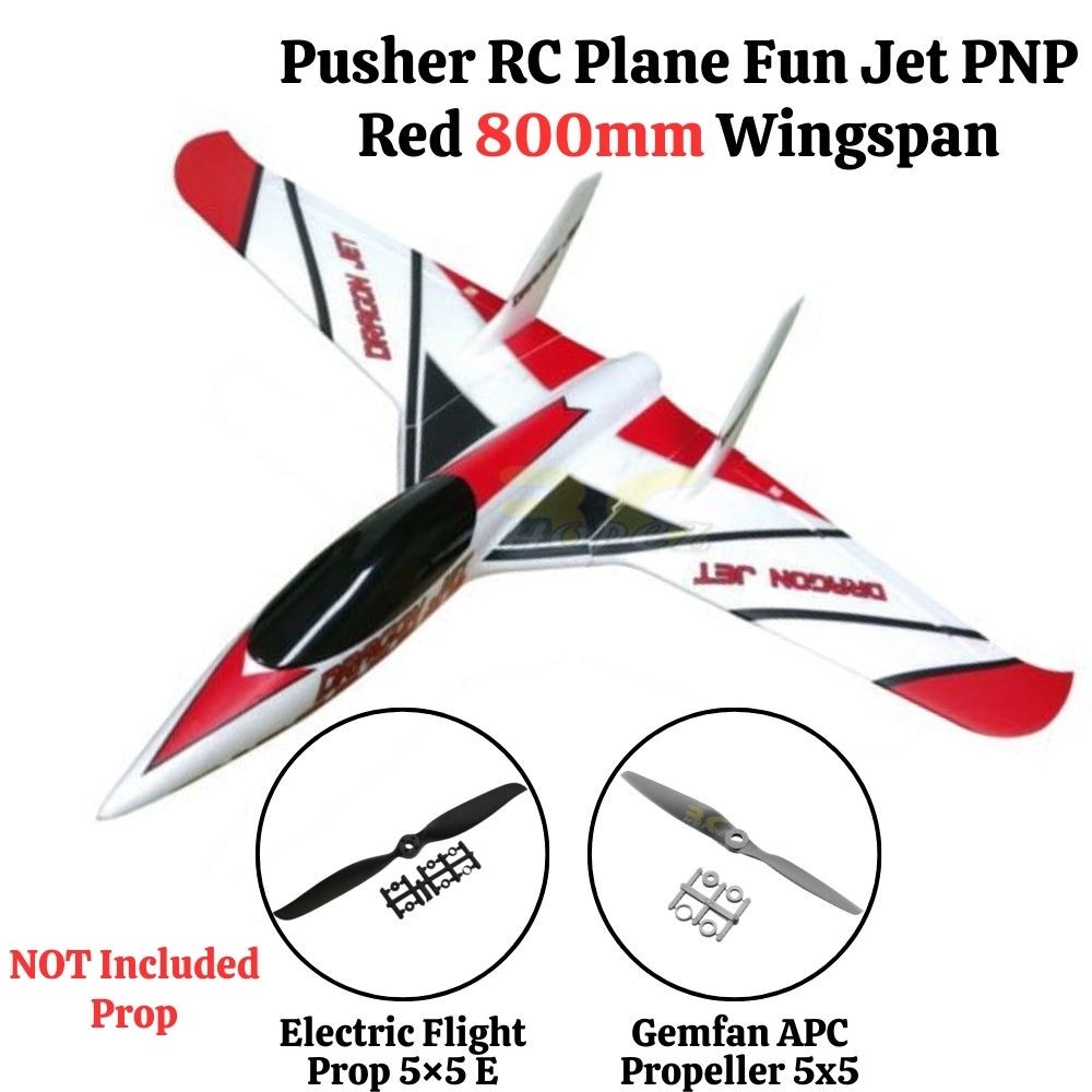 Pusher RC Plane Fun Jet PNP Red 800mm Wingspan AF-S018 | Shopee Malaysia