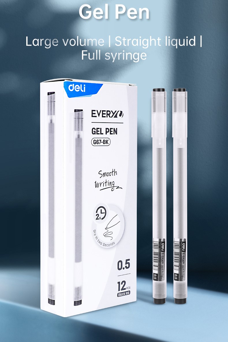 Deli Gel Pen 800 Meter Writing Capacity (0.5mm) 1 Box 12pcs EG67 ...