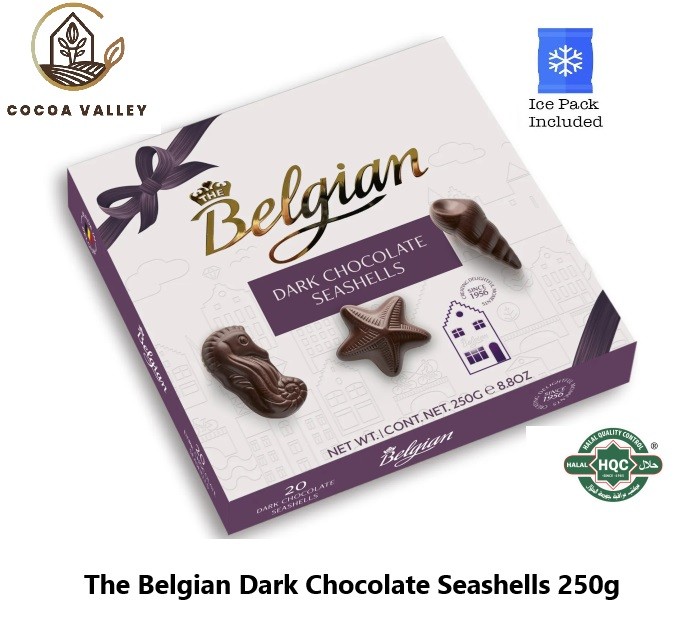 [ICE PACK INCLUDED]The Belgian Dark Chocolate Seashells GiftBox 250g ...