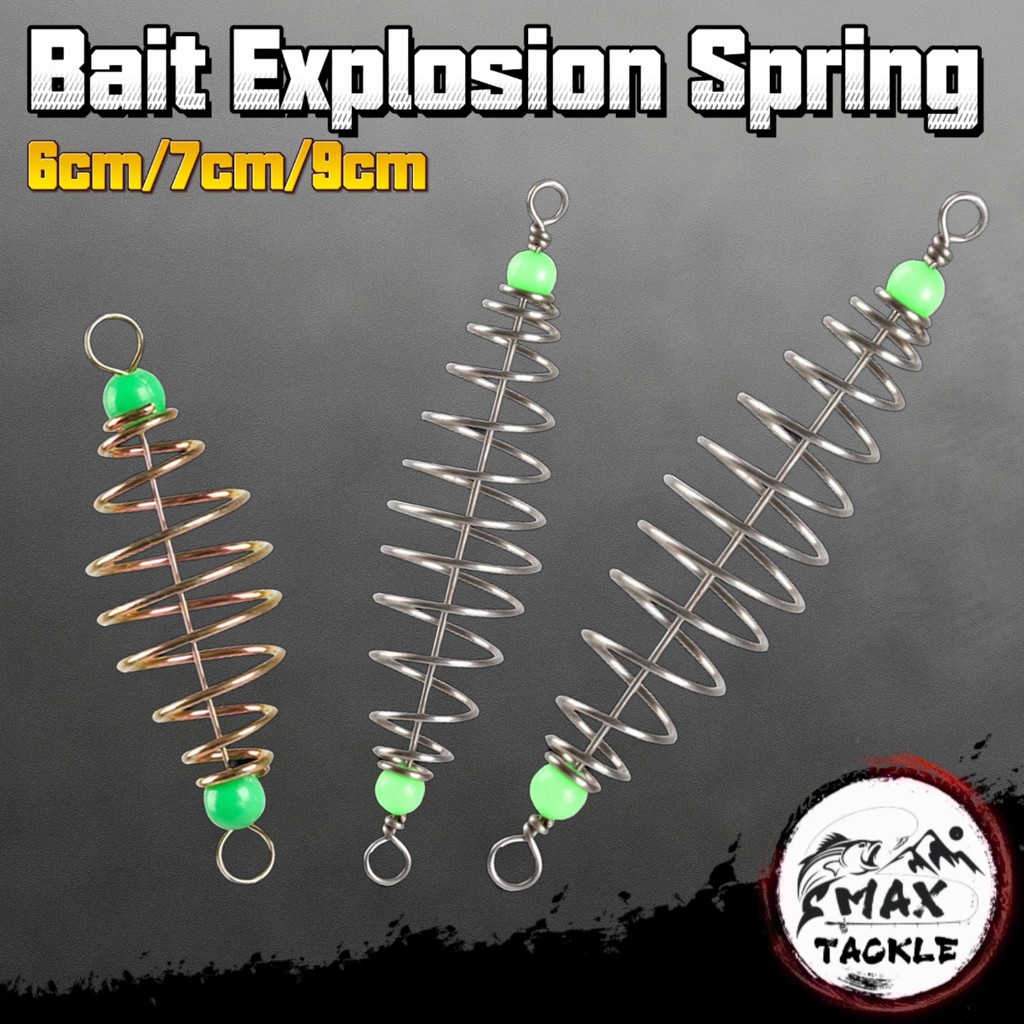 Bait Explosion Spring Lure Inline Hanging Umpan Carbon Steel Feeder ...