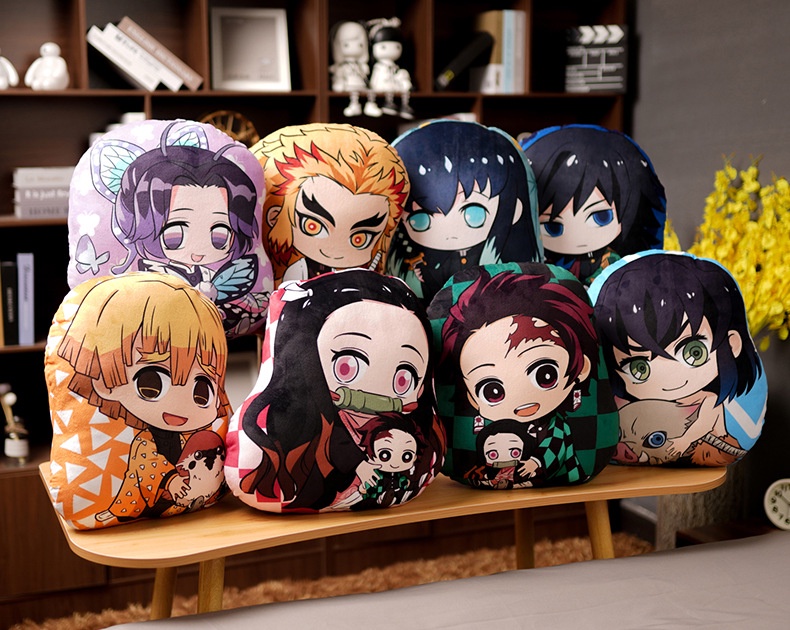 Demon slayer anime pillow Tanjiro Nezuko Zenitsu plushie pillow kid ...