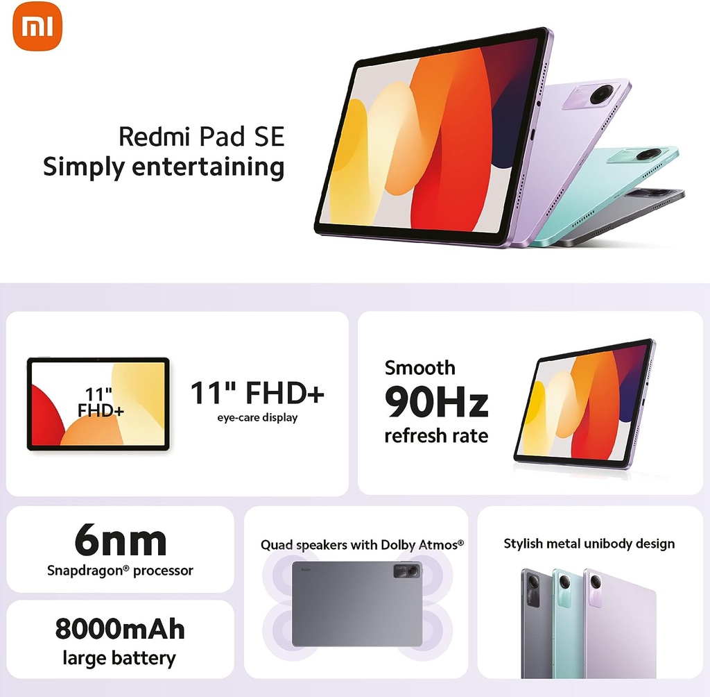 Xiaomi Redmi Pad SE | 8GB + 256GB ROM | Snapdragon 680 | Quad speakers ...