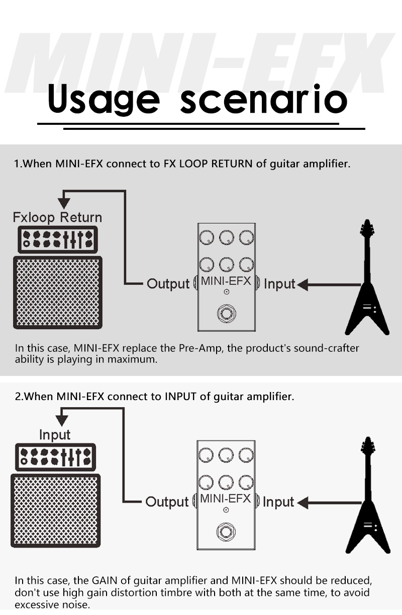 M-vave MINI-EFX Multic-effects Pedal 4 Overdrive Effects 4 Distortion ...
