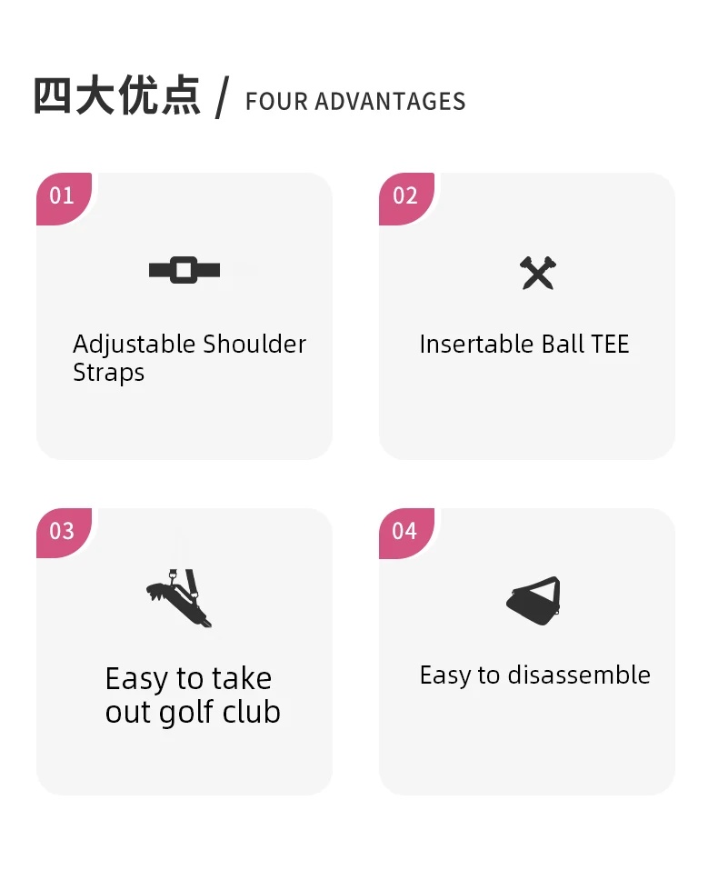 PGM SOB006 Golf Range Bag 600D PU Golf Half Bag Carry Small Bag for ...