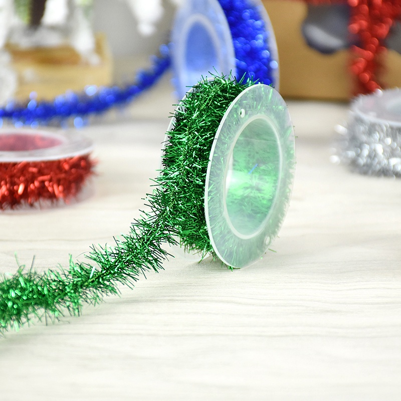 1.5M Christmas Colorful Ribbon Glitter Metalic Tinsel Strips Hanging ...