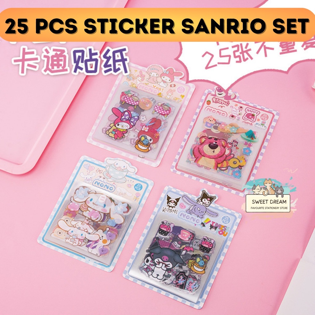 25PCS NONO Series SANRIO Kuromi Cinnamoroll Melody Lotso PVC DIY ...