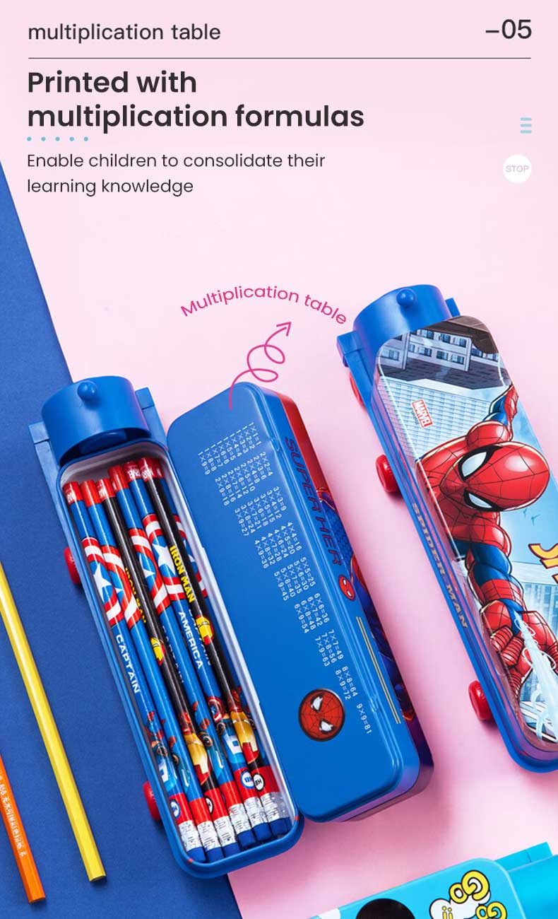 Disney spider man pencil box with sharpener | Shopee Malaysia