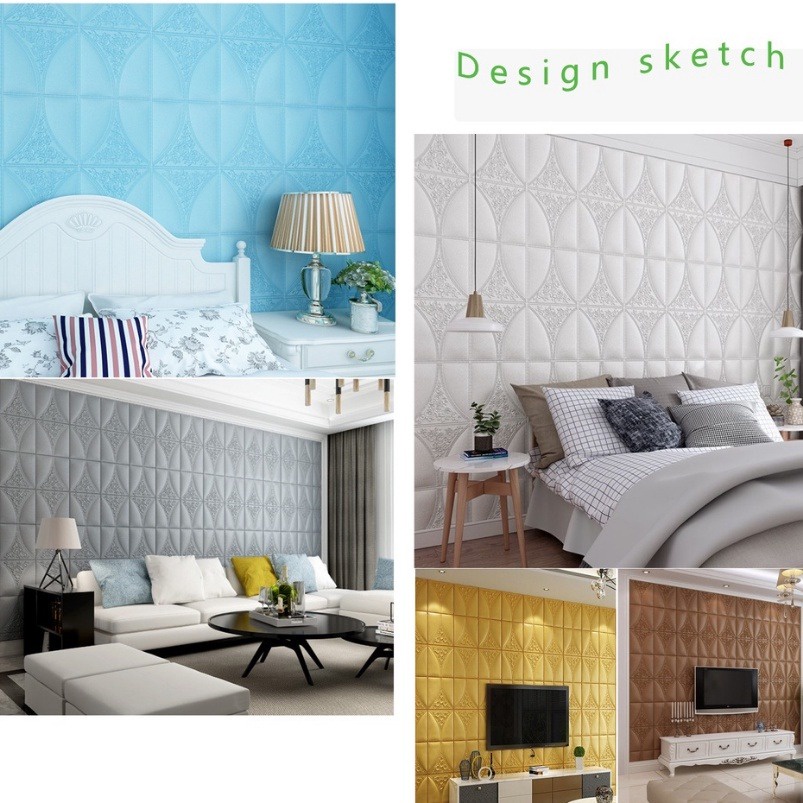 3D Foam wall paper dinding pelekat dinding bilik tidur Wallpaper Wall ...