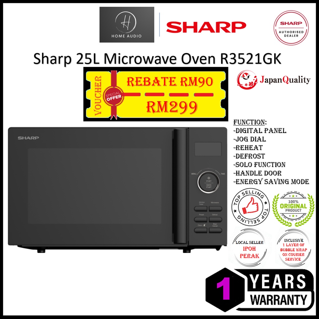 Sharp Microwave Oven 25L Digital Control Panel - R3521GK [Successor to ...