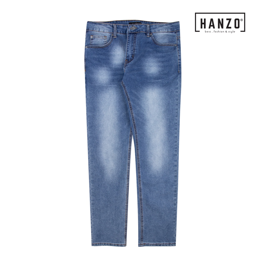 HANZO Men Slim Fit Long Jeans 106563 JL88071-70 - Light Blue | Shopee ...