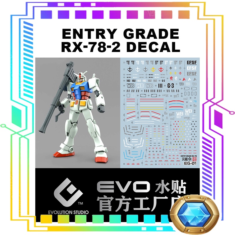 EVO DECAL EG RX78 ENTRY GRADE RX-78-2 DECAL FLUORESCENT DECAL | Shopee ...
