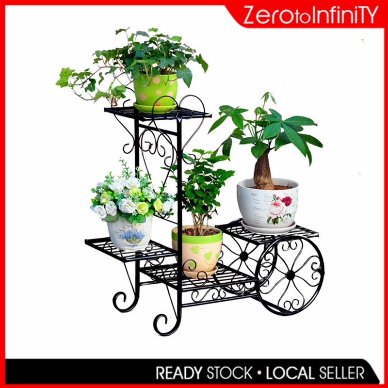 HTW shop Bicycle FlowerPot Plant Pot Rack Indoor Outdoor Garden Iron ...