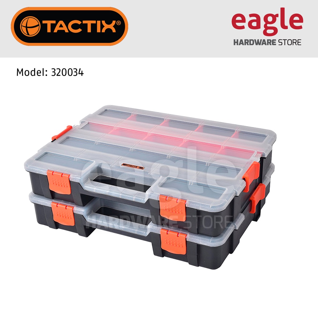 Tactix 320034 37.5cm x 29.4cm x 6.6cm Interlockable Organizer , 2pc ...