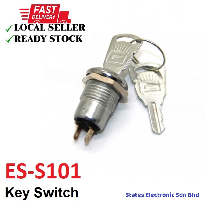 ES-S101 12mm Security Electronic Key Lock Switch On/Off 2 Positon With ...