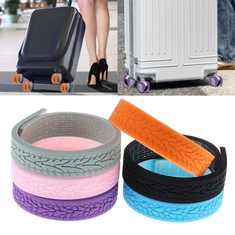 DIY Wear-resistant Trolley Wheel Protector Reduce Noise Silicone Wheels ...