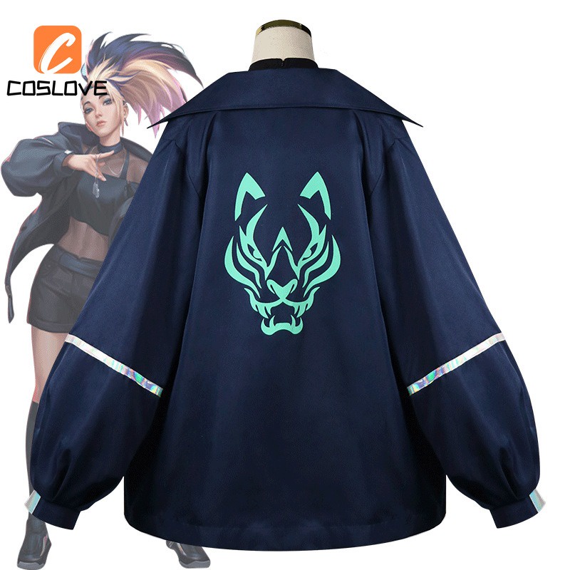 Anime Game League of Legends KDA Akali Cosplay Full Set Costume Stage ...