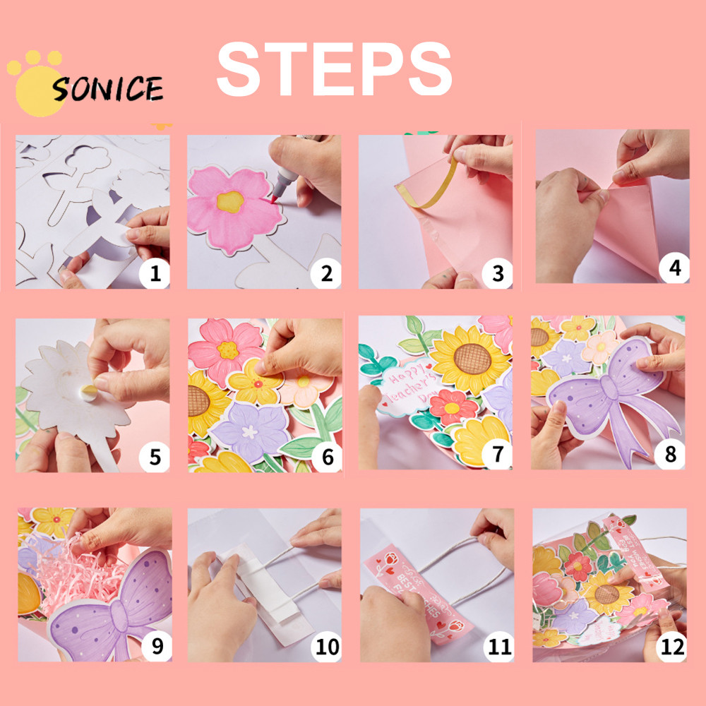 Flower Bouquet Craft Kit DIY Crafts Flower Bouquet Paper Craft for Home ...
