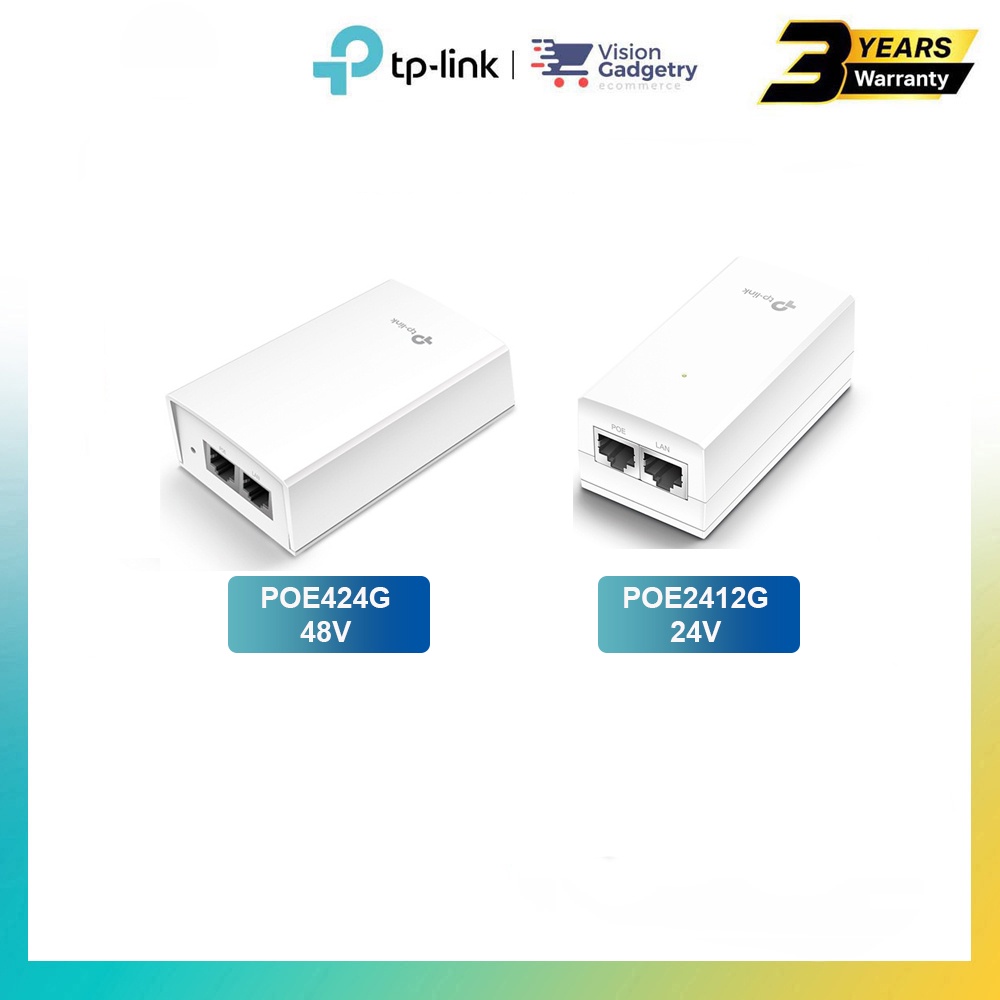 TP-Link TL-POE4824G TL-POE2412G 48V 24V DC Gigabit Passive PoE Adapter ...