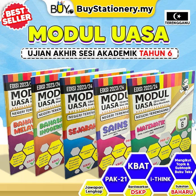 Combo Set 5 Modul UASA Terengganu Buku Latihan Kerja Tahun 6 Work Book School Student -(5Pcs ...