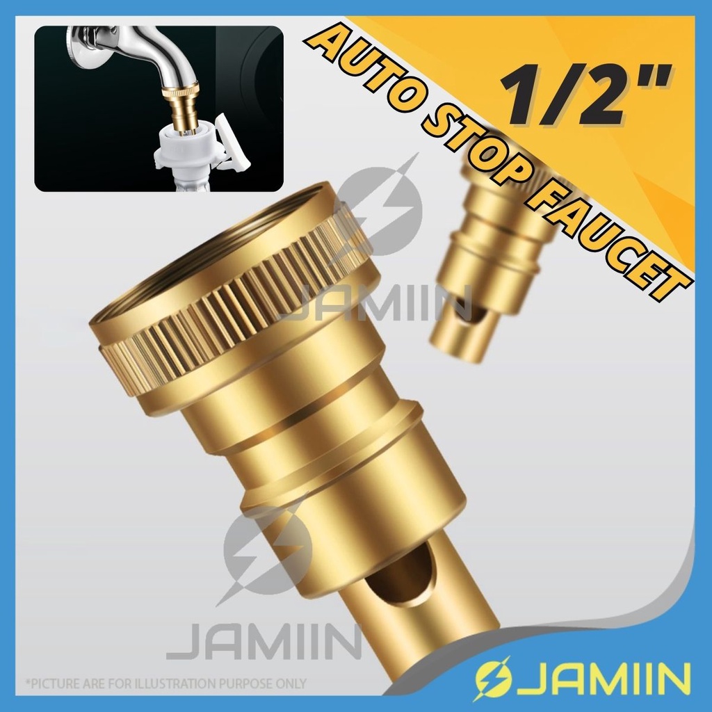 Automatic Water Stop Connector High Pressure Washing Machine Brass ...