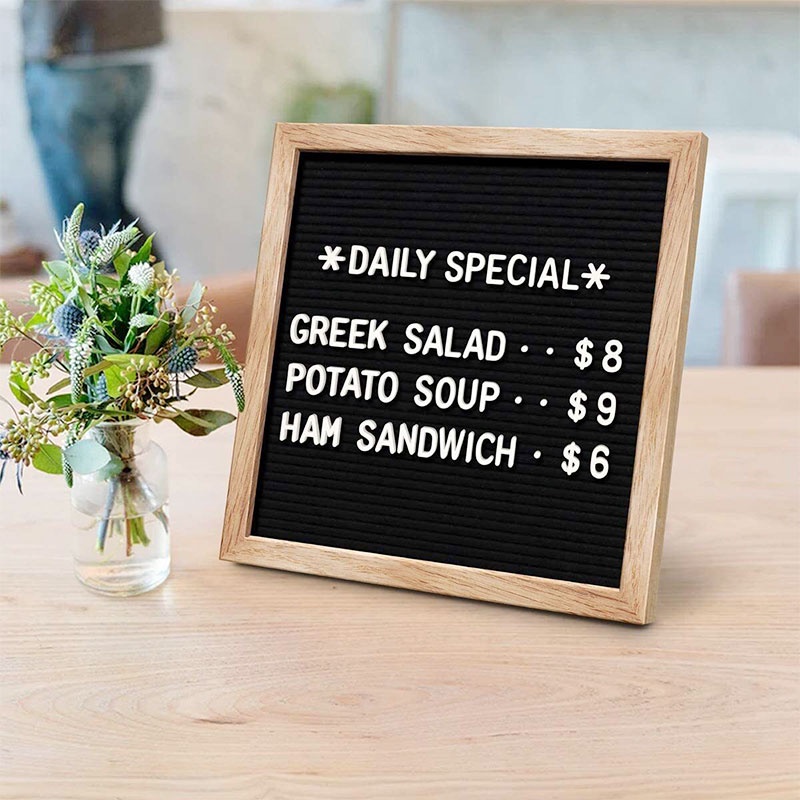 Wooden Frame Message Board DIY Reusable Letterboard Sticky Alphabet ...