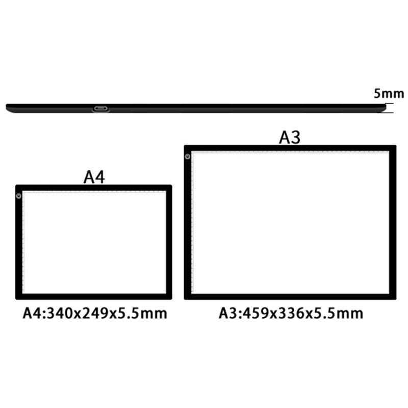 A4/A3/A2 Drawing tablet wacom Digital Graphic Tablet LED Diamond ...