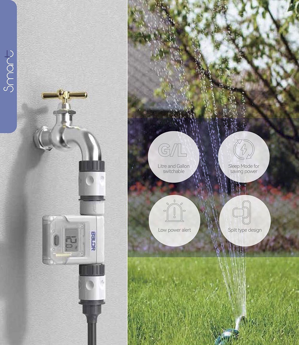 RAINPOINT WiFi Water Flow Meter, Smart Water Meter For Garden Hose ...