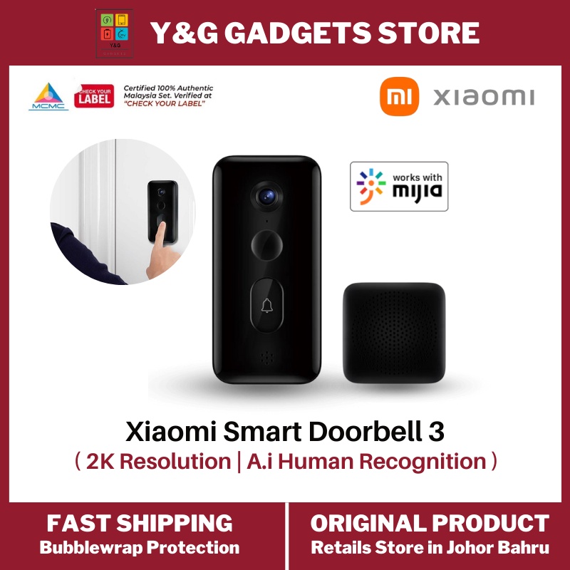 Xiaomi Smart Door Bell 3 | Ultra 2k Resolution | A.I Human Detection ...