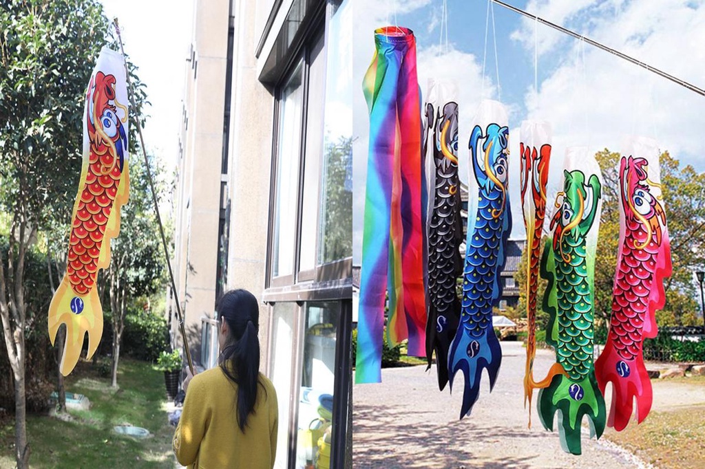 CHEER Windsock Foldable Dragon Pattern Fabric Outdoor Rich Color Dragon ...