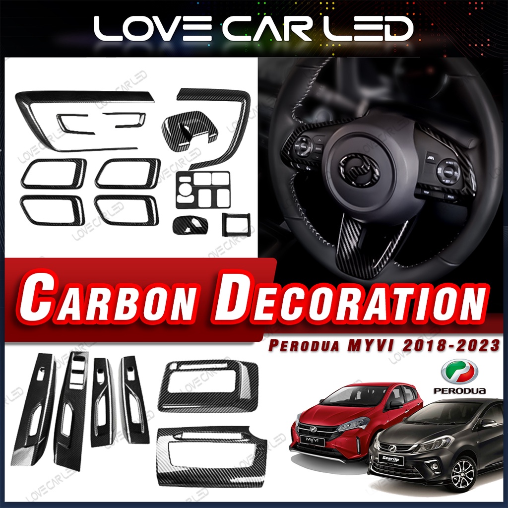 ***FULLSET*** Carbon Fiber Perodua Myvi MG3 2018 2023 Interior Steering ...