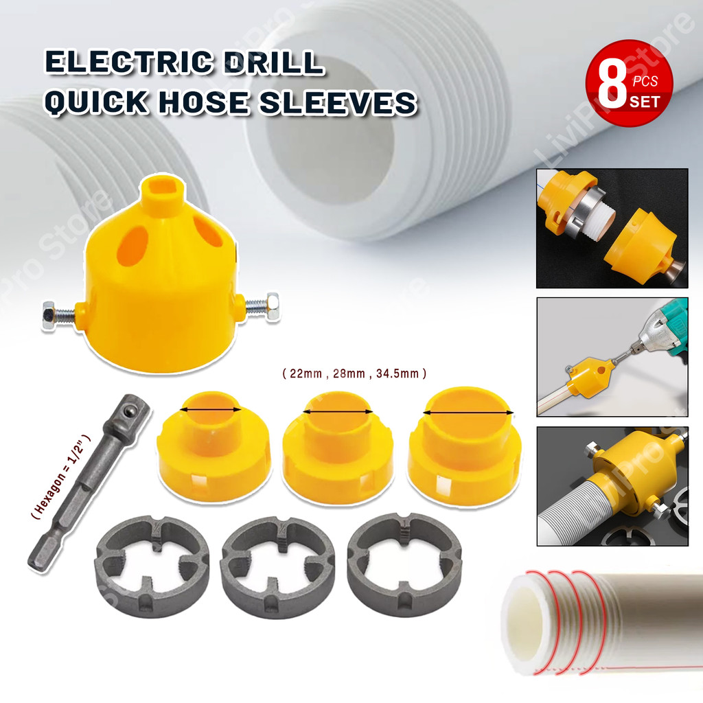 PVC Pipe Threader Kit (1" 3/4" 1/2") PPR Drill Bit Threading Tool ...