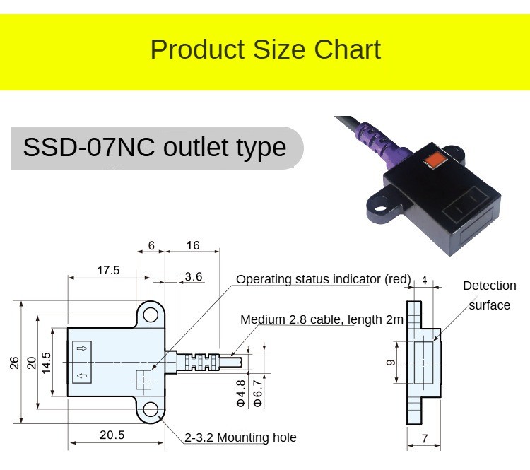 Flat Type Photoelectric Sensor Upper End Front End Detection Sensor ...