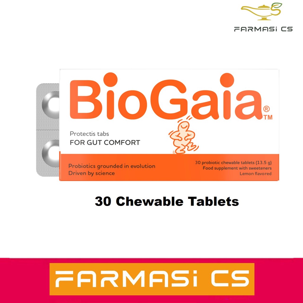 PROMO BioGaia Probiotic Chewable Tablets Lemon Flavoured 30 Tablets EXP ...