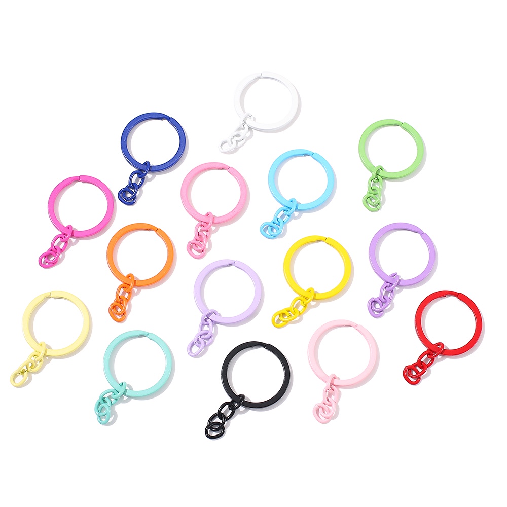 St.kunkka 5pcs Candy Color Metal Key Ring Paint Key Chain for DIY Cute ...