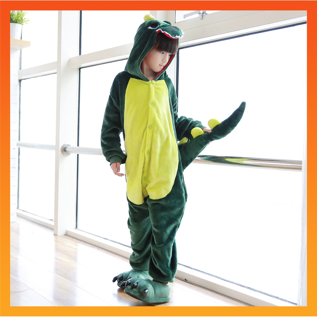 Kigurumi Dinosaur Panda Stitch Onesies Kids Flannel Pajamas Children ...
