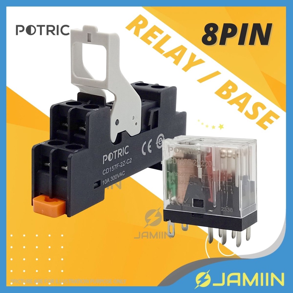 8pin Universal Relay Socket Relay Base Coil Voltage AC220V DC24V DC12V ...