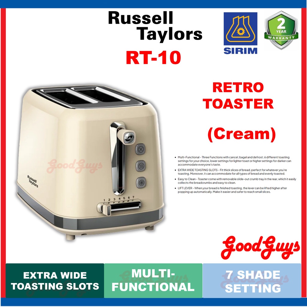 Russell Taylors Retro Toaster RT-10 (Cream) | Shopee Malaysia