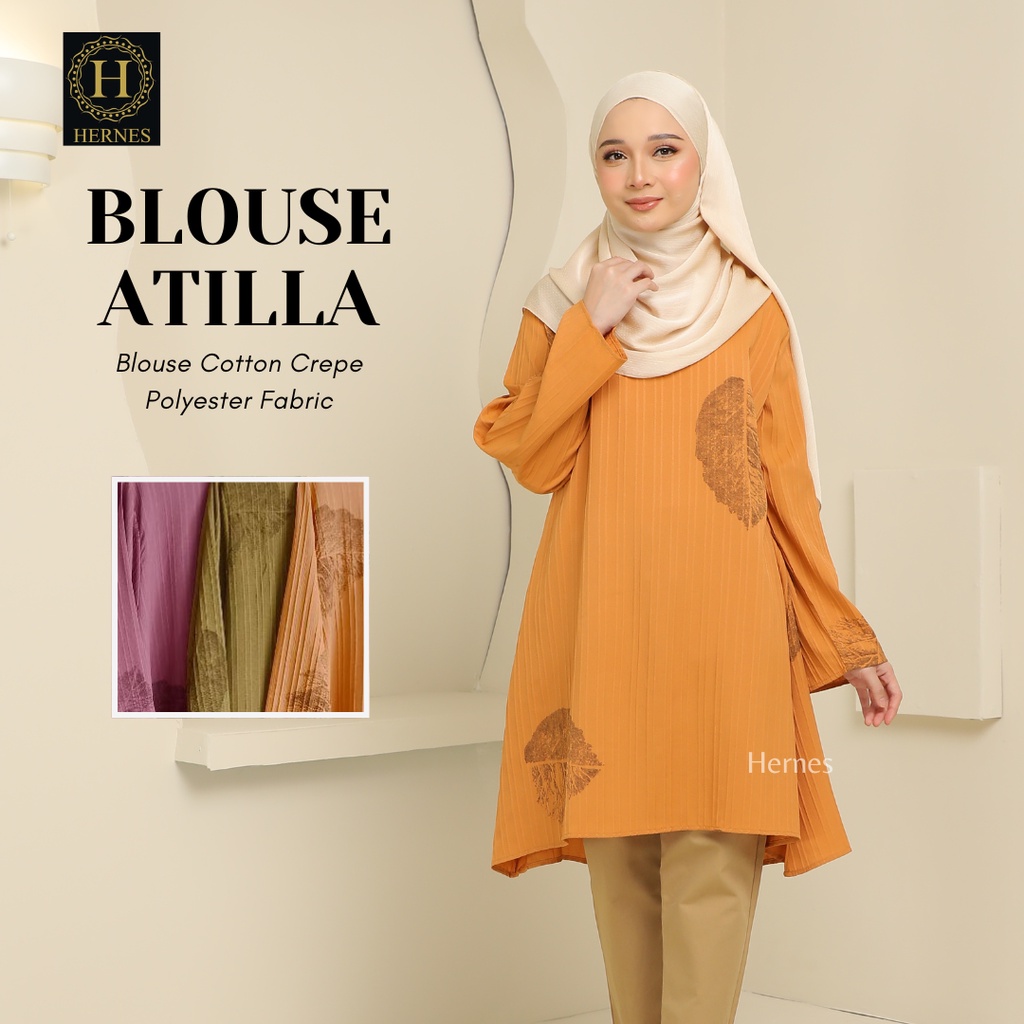 HERNES NEW ATILLA LONG BLOUSE MUSLIMAH BLOUSE IRONLESS MUSLIMAH LONG ...