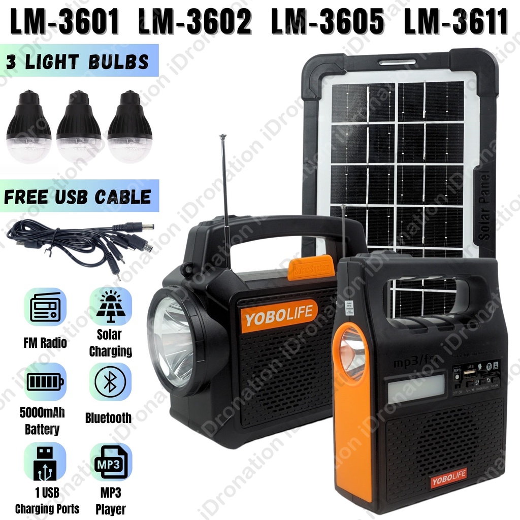 YOBOLIFE LM-3611 LM-3605 LM-3602 LM-3601 6V4W Solar Power System ...