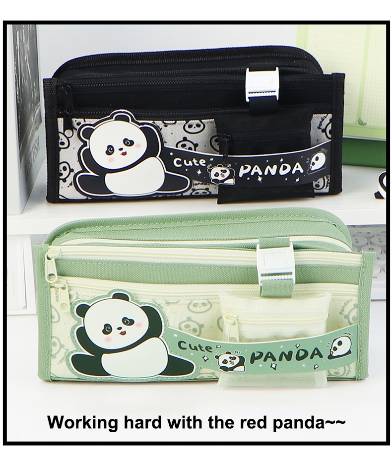 Kawaii Panda Pencil Bag Large Capacity Multi Layer Storage New Cute ...