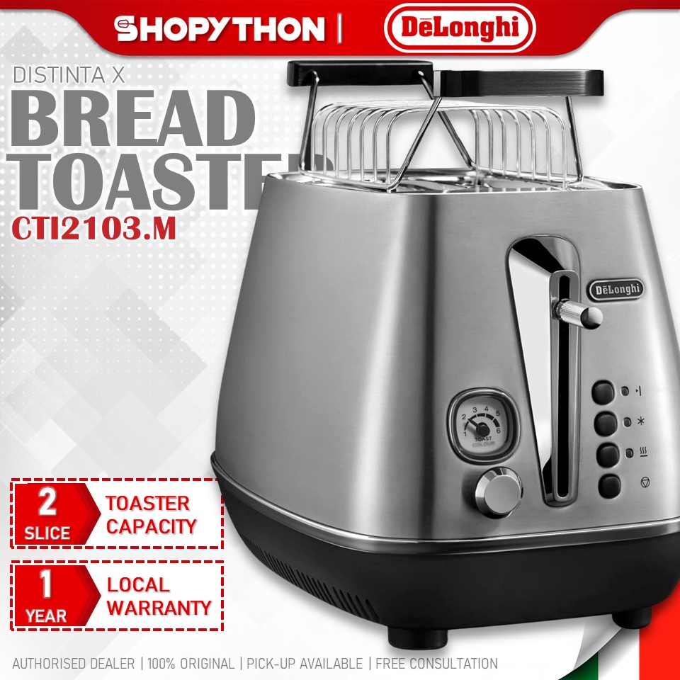 DELONGHI Distinta X CTI2103.M - Metal (900W) 2 Slot Bread Toaster ...